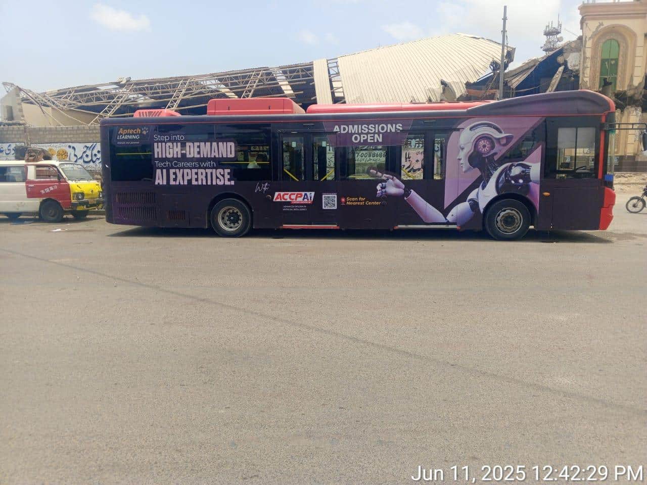 APTECH Red Bus Branding by Artavia | PBS Campaign Karachi